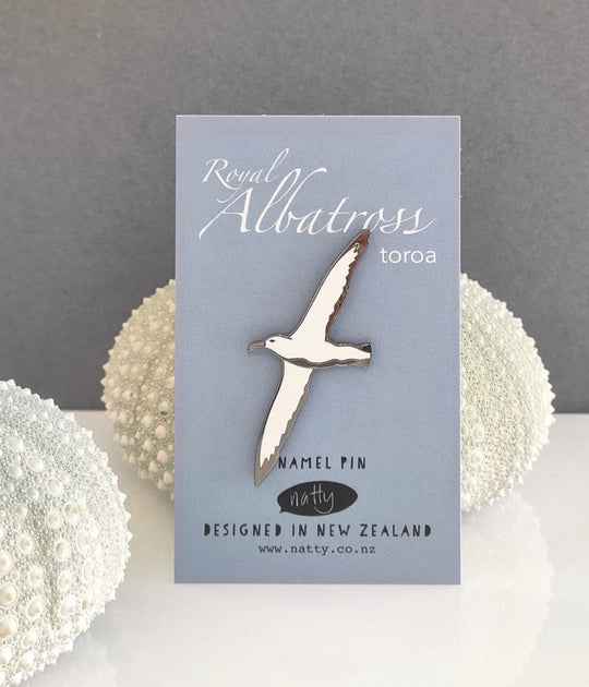 Natty Royal Albatross Toroa Enamel Pin E16 – Florence Boutique NZ